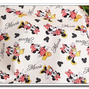 Disney's Minnie Mouse Fabric Cartoon Fabric Cotton Fabric by the Half ...