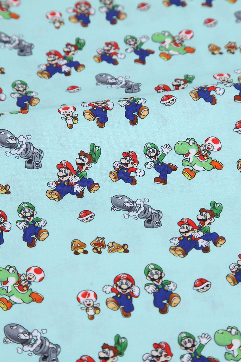 Super Mario Fabric Mario and Friends Fabric Japanese Cartoon Fabric ...