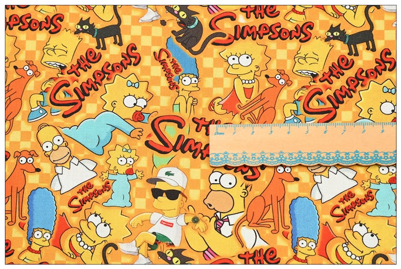 The Simpsons Fabric Bart Simpson Fabric Cartoon Fabric Cotton - Etsy