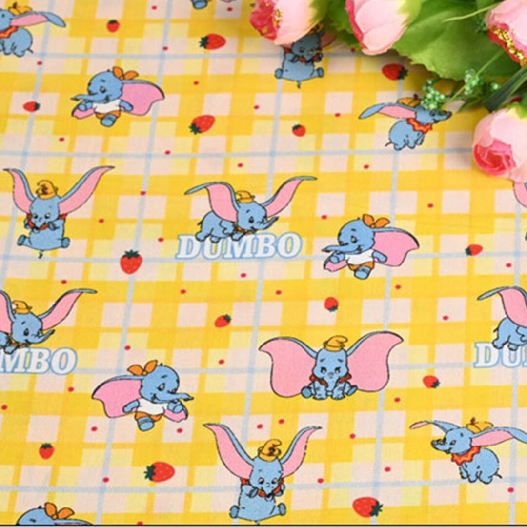 Dumbo Fabric Elephant Cartoon Fabric Cotton Fabric by the Half Yard - Etsy