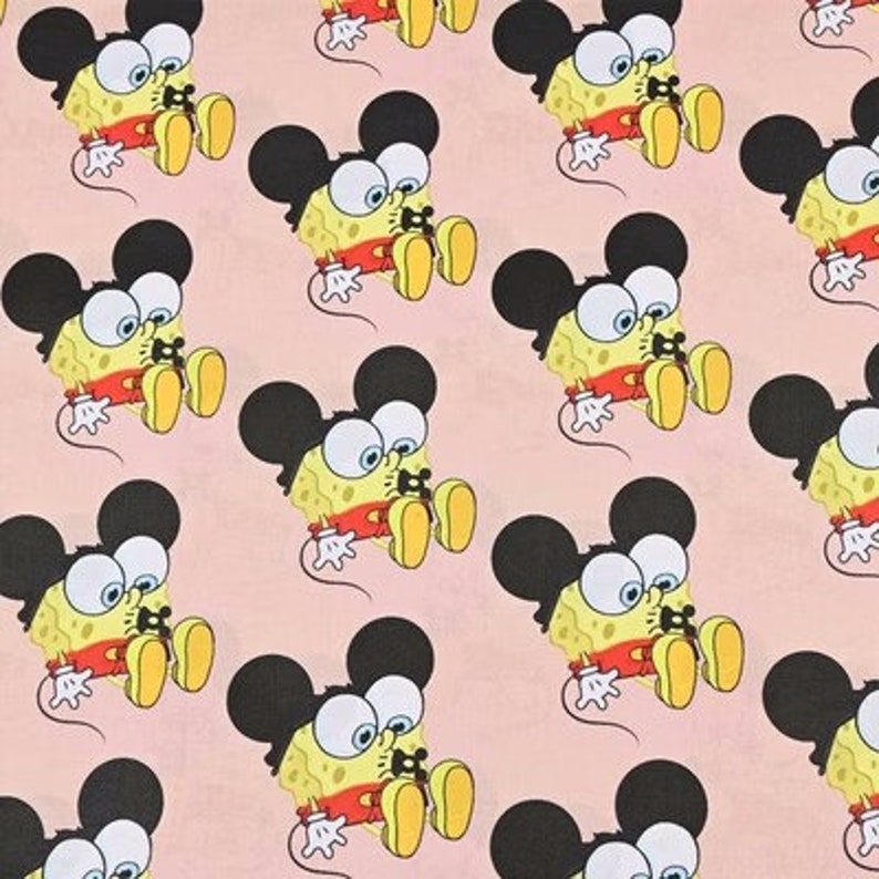 Spongebob Squarepants and Mickey & Minnie Mouse Fabric Cartoon - Etsy