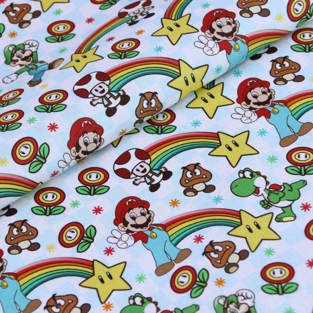 Super Mario Fabric Mario and Friends Fabric Japanese Cartoon Fabric ...