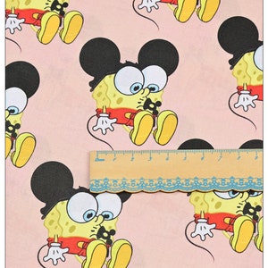 Spongebob Squarepants and Mickey & Minnie Mouse Fabric Cartoon Fabric ...