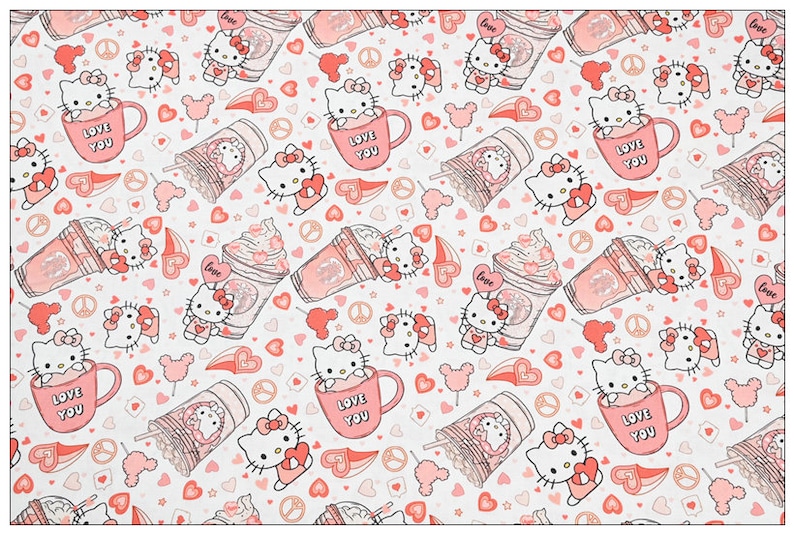 Hello Kitty Fabric Fortune Cat Fabric Japanese Cartoon Fabric Cotton ...