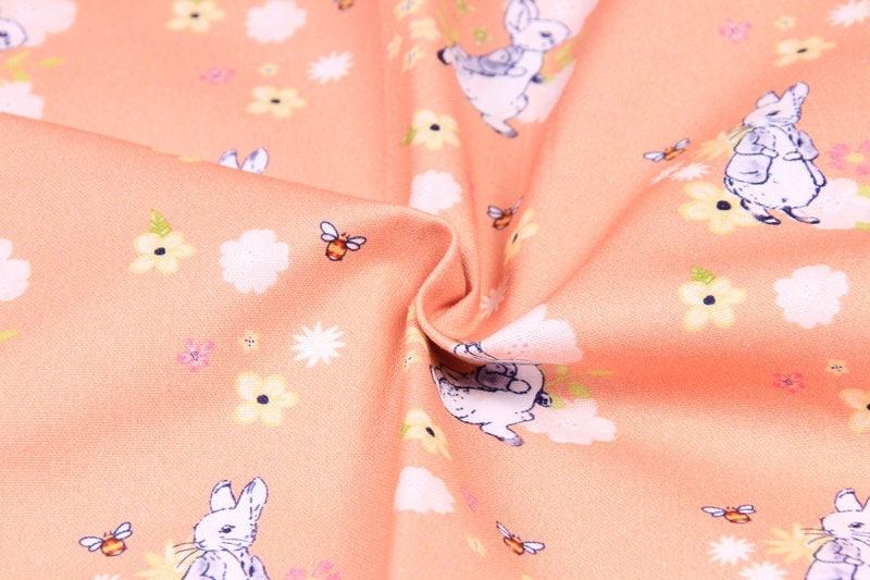 Peter Rabbit Fabric Cute Bunny Fabric Cartoon Fabric Cotton Fabric by ...