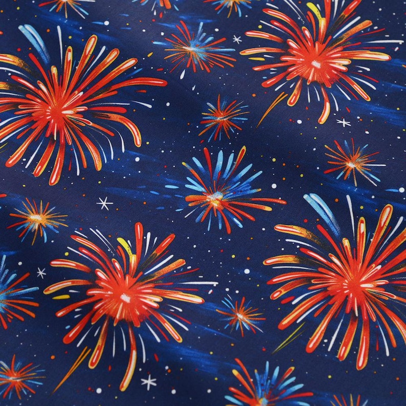 Fireworks Fabric, Cartoon Fabric, by the Half Yard, 100% Cotton - Etsy