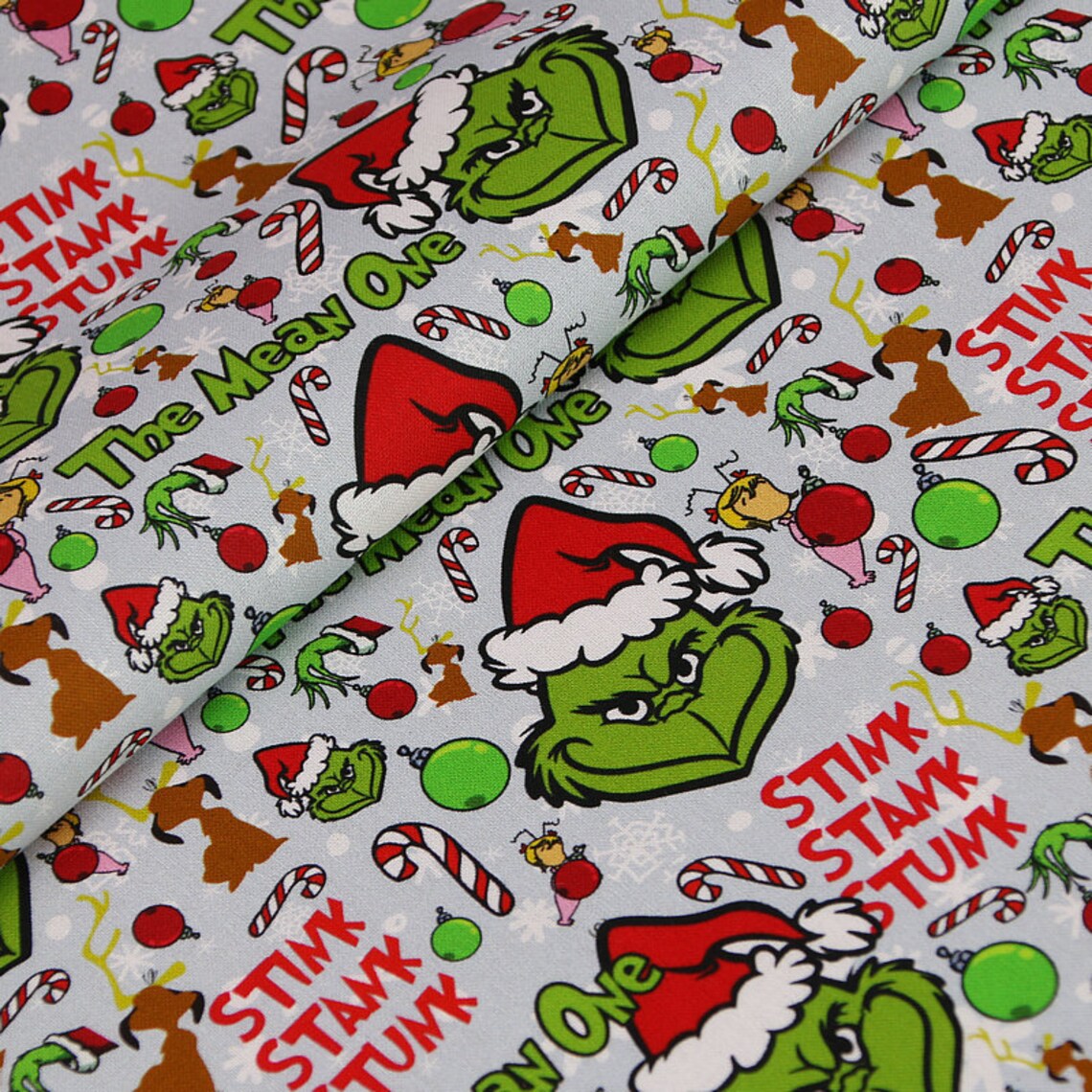 Grinch Fabric Merry Grinchmas Fabric Cartoon Fabric Cotton Fabric by ...