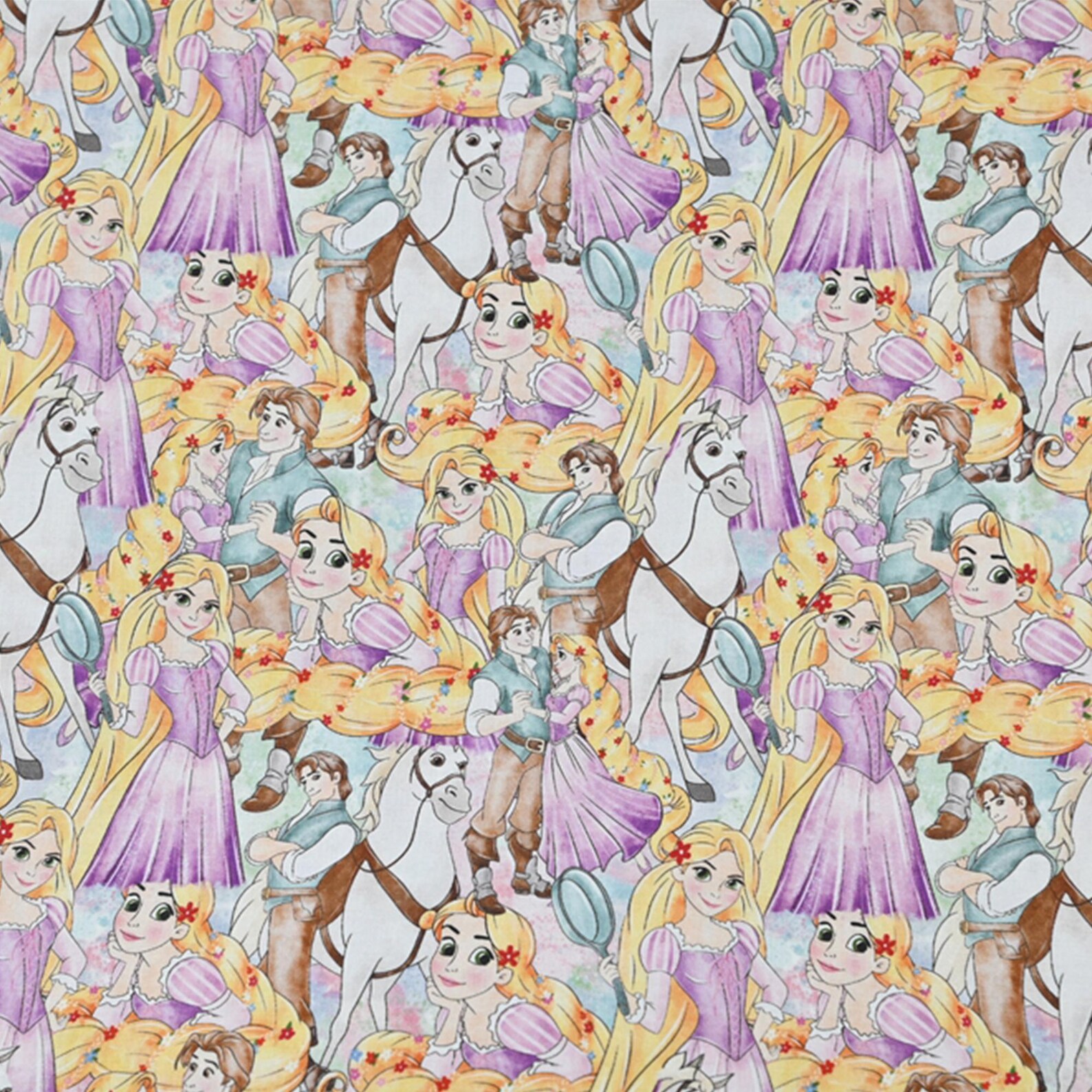 Tangled Rapunzel Cotton Fabric, Cartoon Fabric, by the Half Yard, 100% ...