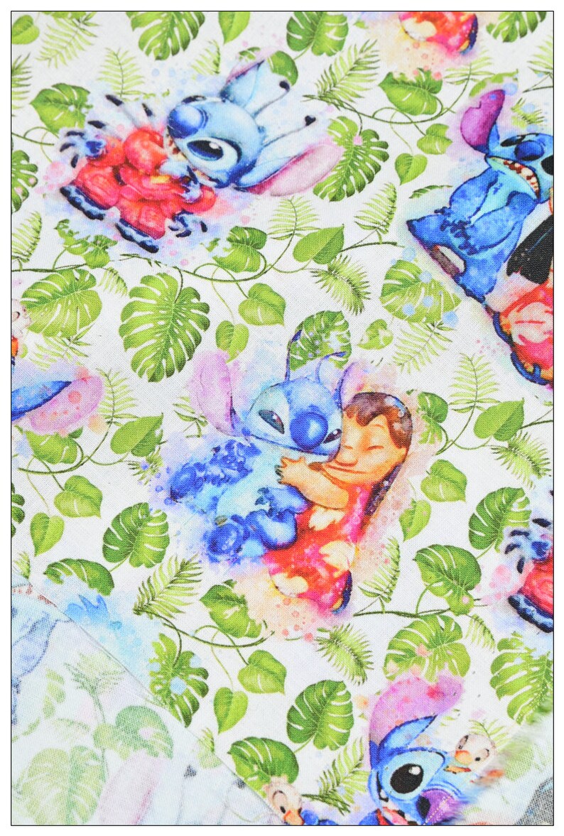 Lilo & Stitch Fabric Blue Koala Fabric Cartoon Fabric Cotton Fabric by ...