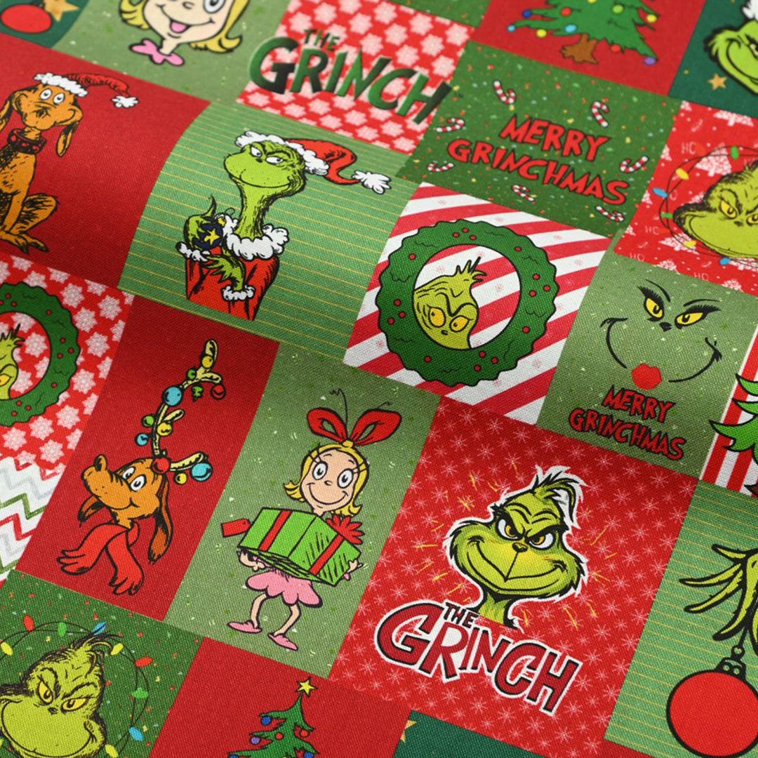 The Grinch Fabric Cartoon Fabric Cotton Fabric by the Half Yard - Etsy