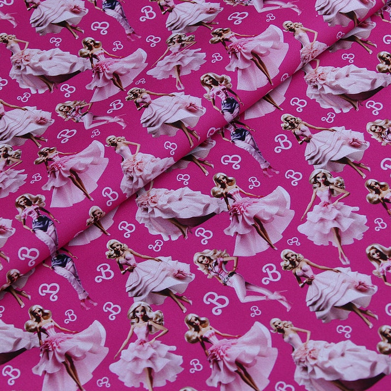 Barbie Cotton Fabric Doll Fabric Cartoon Fabric Cotton Fabric by the ...