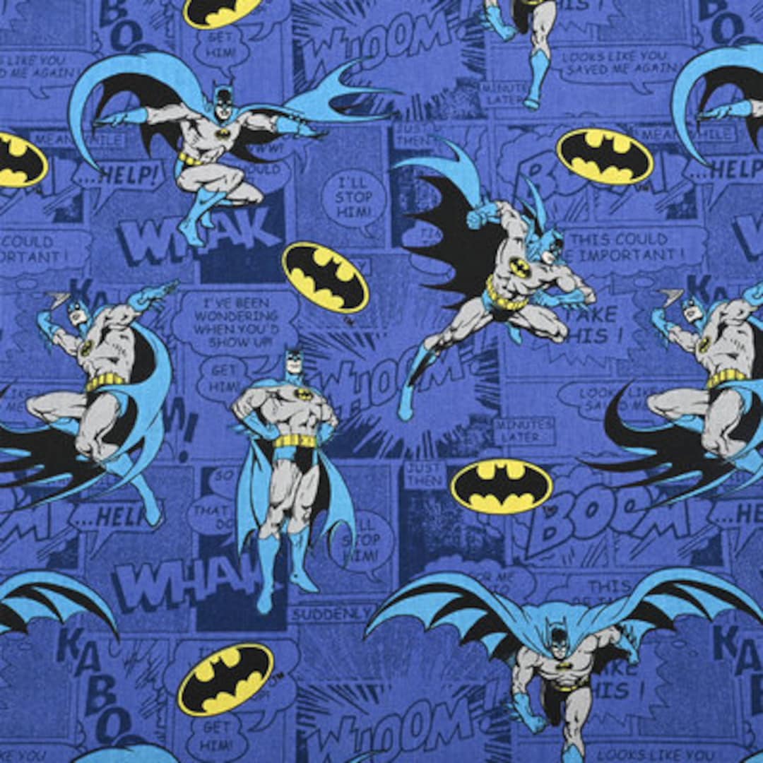 DC Comics Batman Fabric Super Hero Cartoon Fabric Cotton Fabric by the ...
