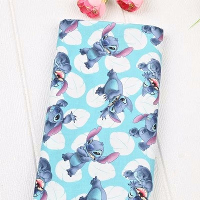 Stitch Fabric Blue Koala Fabric Cartoon Fabric Cotton Fabric by the ...
