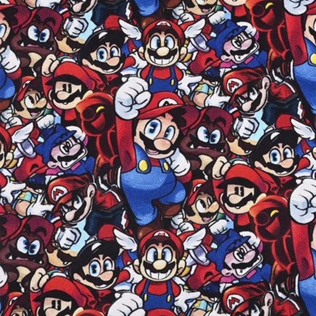 Super Mario Brother's Video Game Fabric Japanese Cartoon Fabric Cotton ...