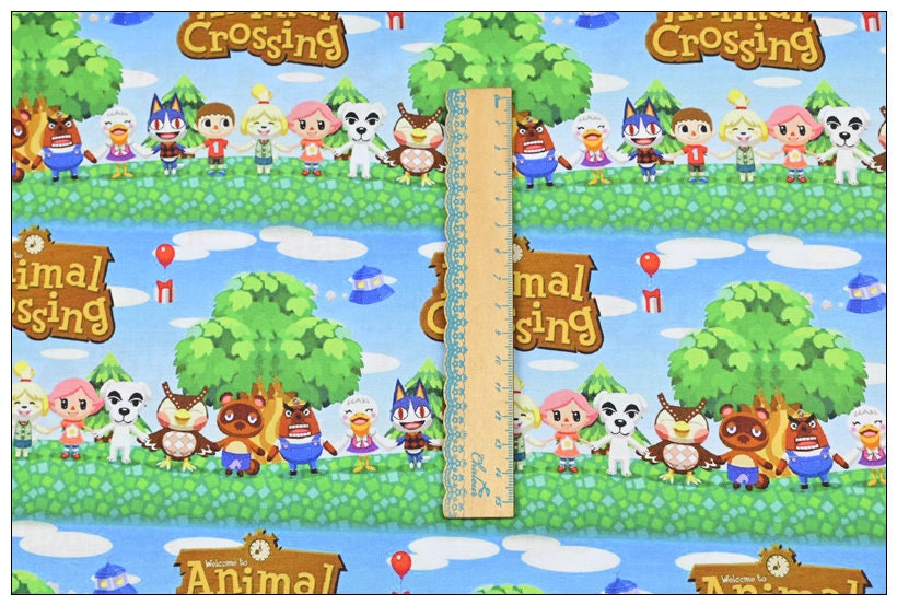 Animal Crossing Fabric Cartoon Fabric Cotton Fabric by the Half Yard - Etsy