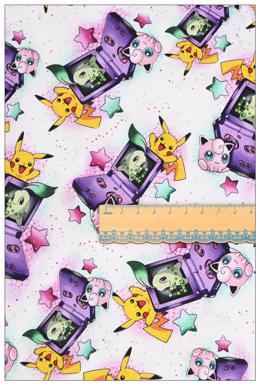 Pikachu Fabric Pokemon Pocket Monster Fabric Japanese Cartoon Fabric ...