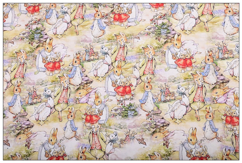 Peter Rabbit Fabric Cute Bunny Fabric Cartoon Fabric Cotton Fabric by ...