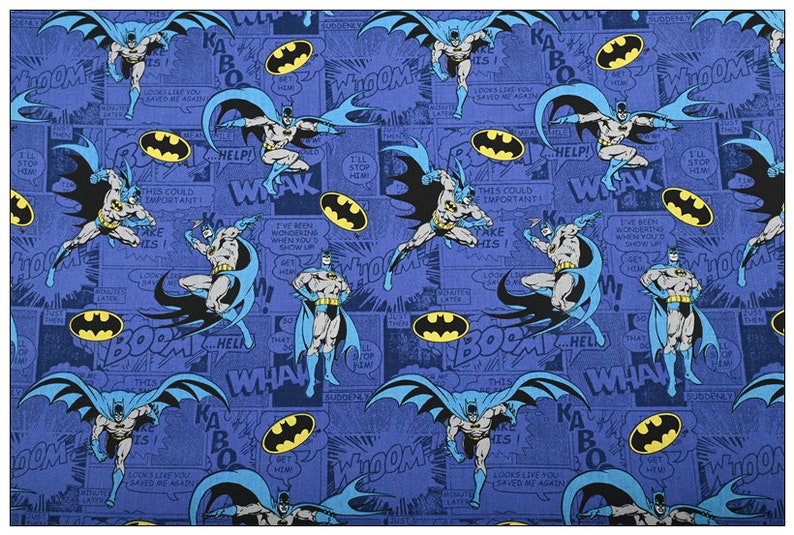 DC Comics Batman Fabric Super Hero Cartoon Fabric Cotton Fabric by the ...