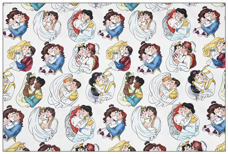 Princess Fabric Snow White Ariel Rapunzel Aurora Cinderella Jasmine ...