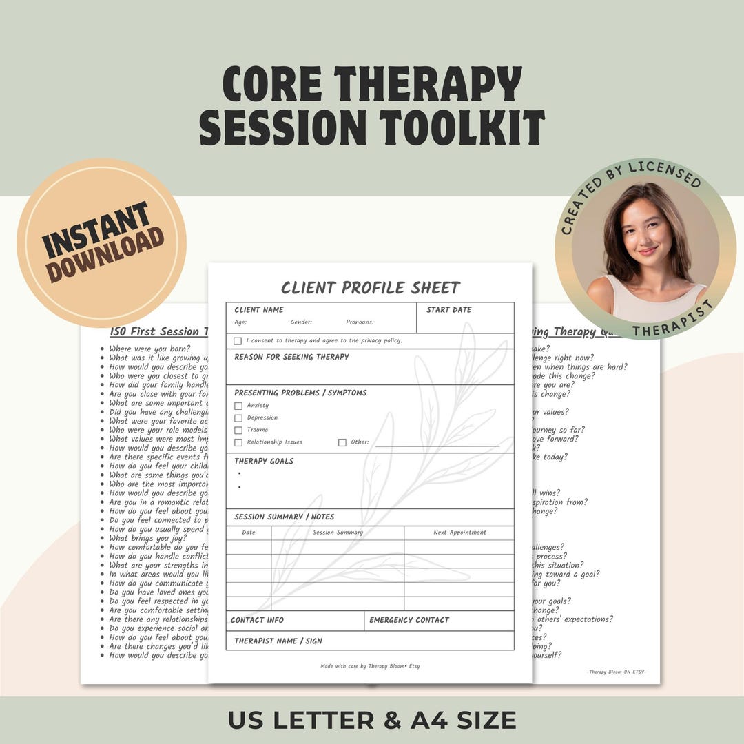 Therapy Session Toolkit: Client Intake & Interview Questions (PDF ...