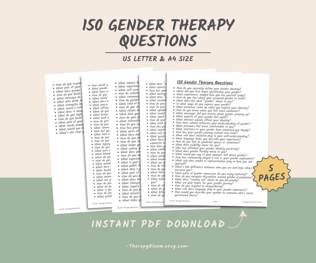 150 Gender Therapy Questions: LGBTQ+ Affirming Self-reflection ...