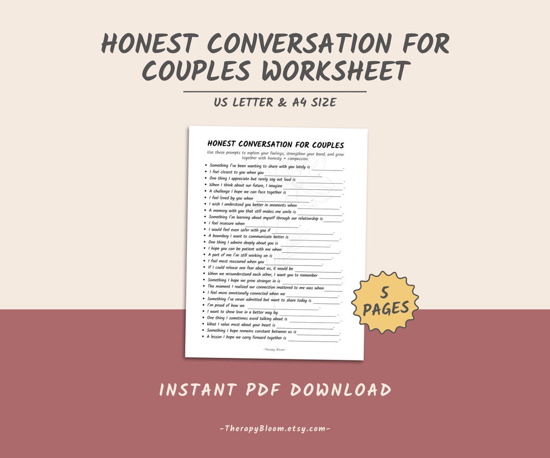 Honest Conversation Printable | Relationship Communication PDF | Deep ...