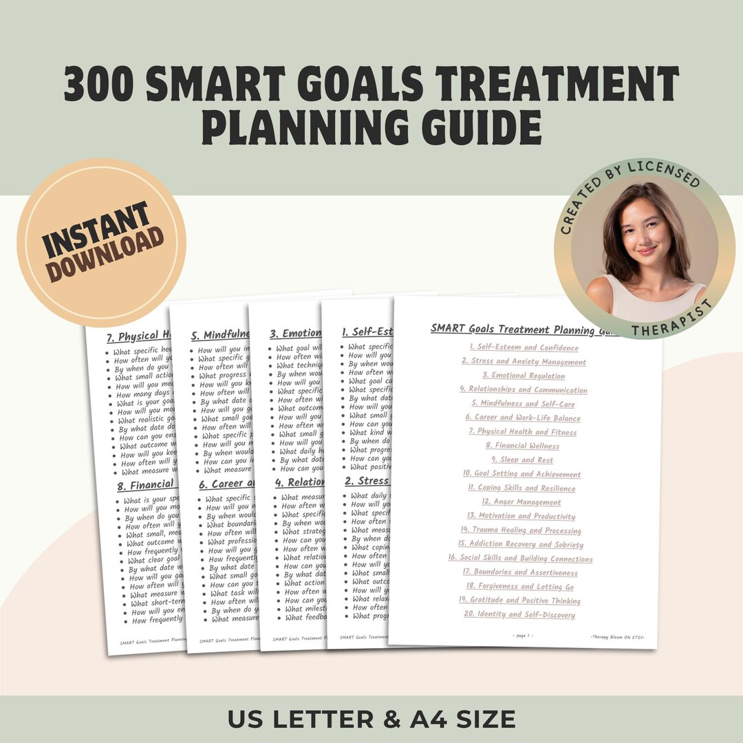 SMART Goals Treatment Planning Guide: Therapy Interventions (digital ...