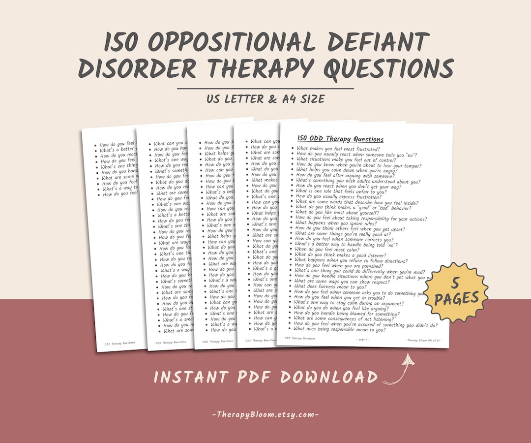 Oppositional Defiant Disorder (ODD) Therapy Questions | Help Kids and ...