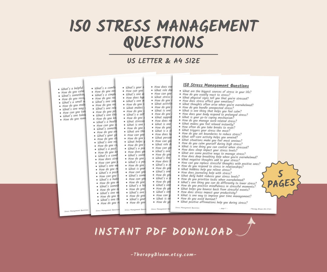 150 Stress Management Therapy Questions | Coping Skills | Self ...