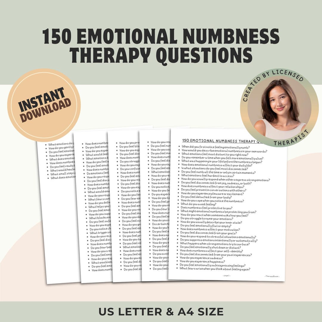 Emotional Numbness Therapy Questions | Reconnect With Feelings, Heal ...