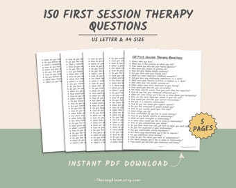 100 First Session Therapy Questions - Digital Guide for Therapists ...
