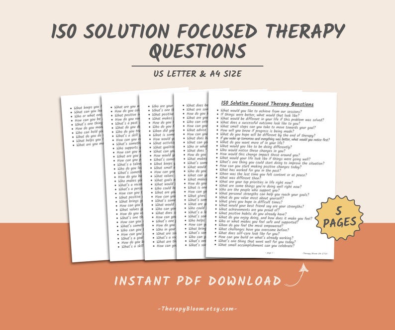 Solution Focused Therapy Questions, Counseling Questions, Therapy ...