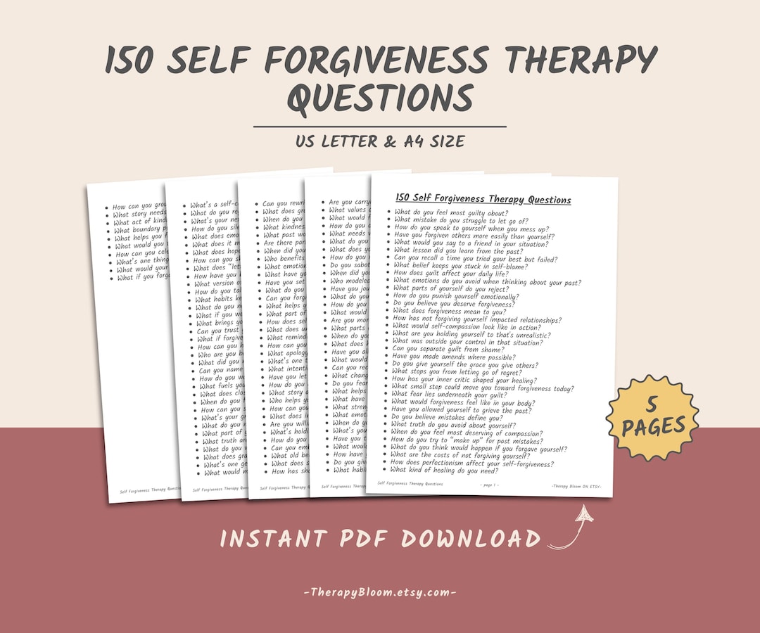 Self-forgiveness Therapy Questions: Self-compassion & Personal Growth ...