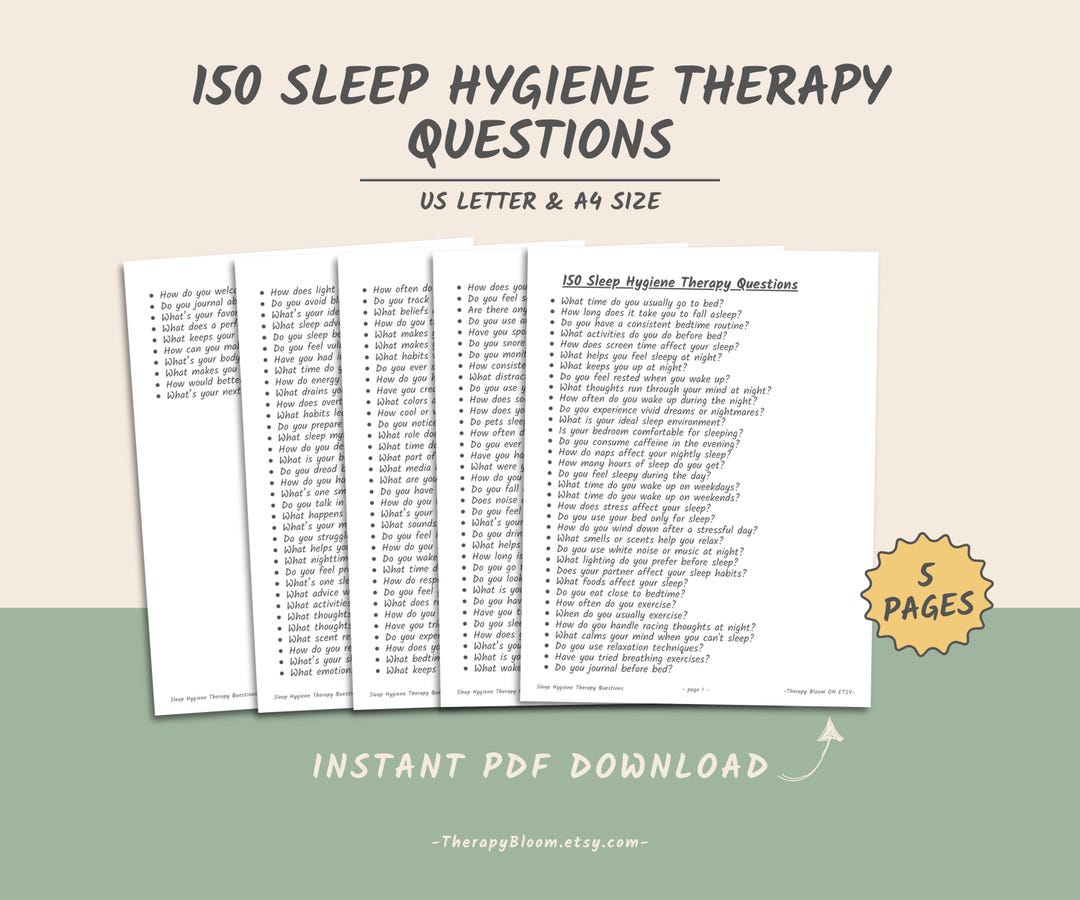 Sleep Hygiene Therapy Questions, Sleep Habits, Sleep Cycle, Sleep ...