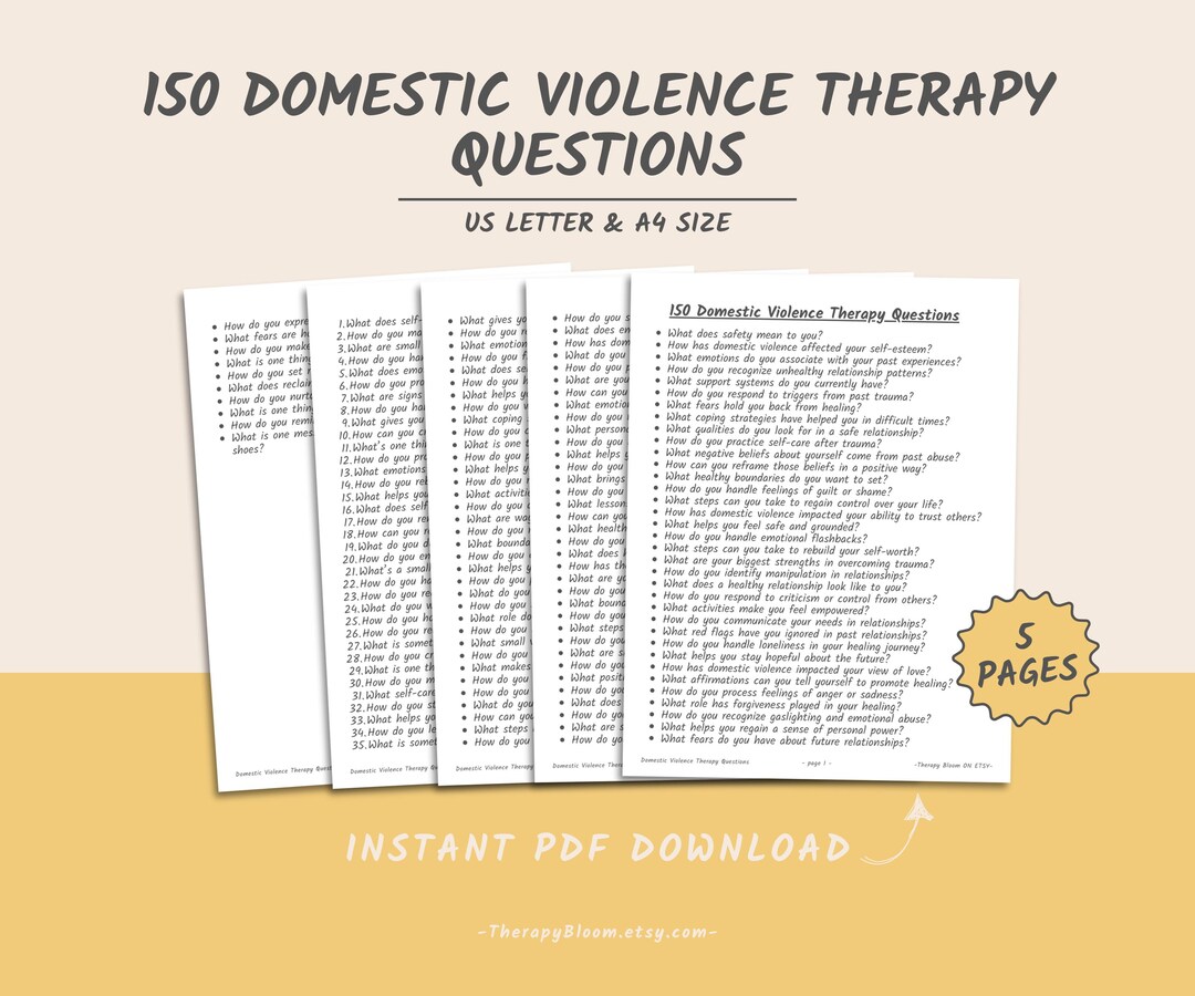 150 Domestic Violence Therapy Questions | Healing & Self-reflection ...