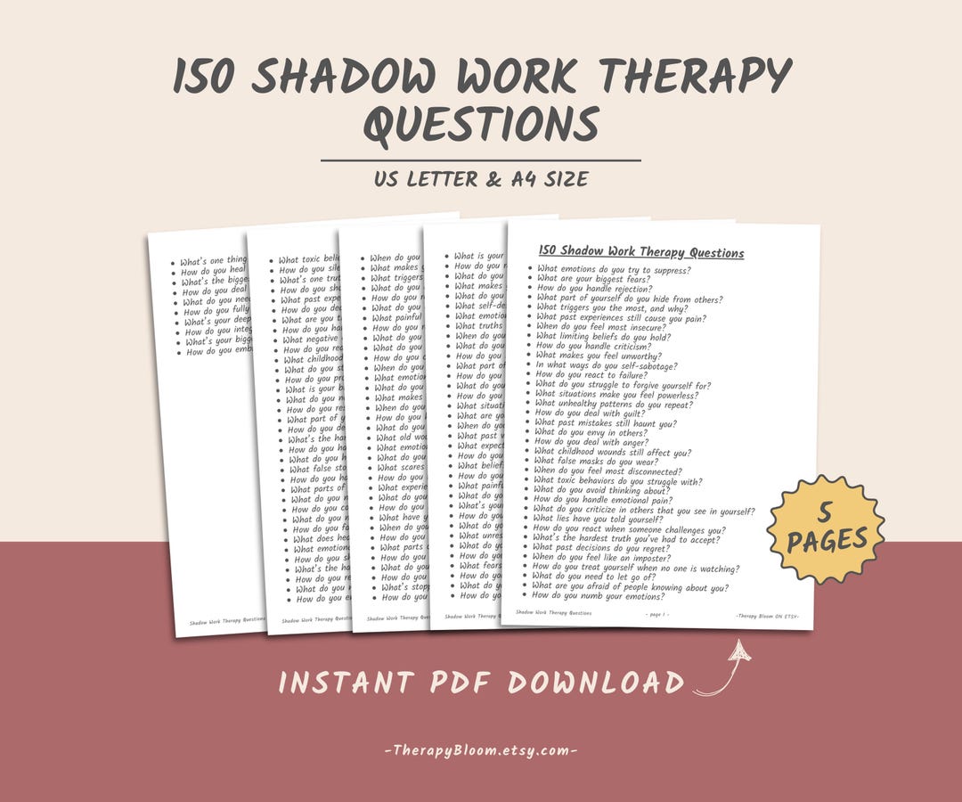 Shadow Work Therapy Questions, Shadow Work Prompts, Inner Child Healing ...