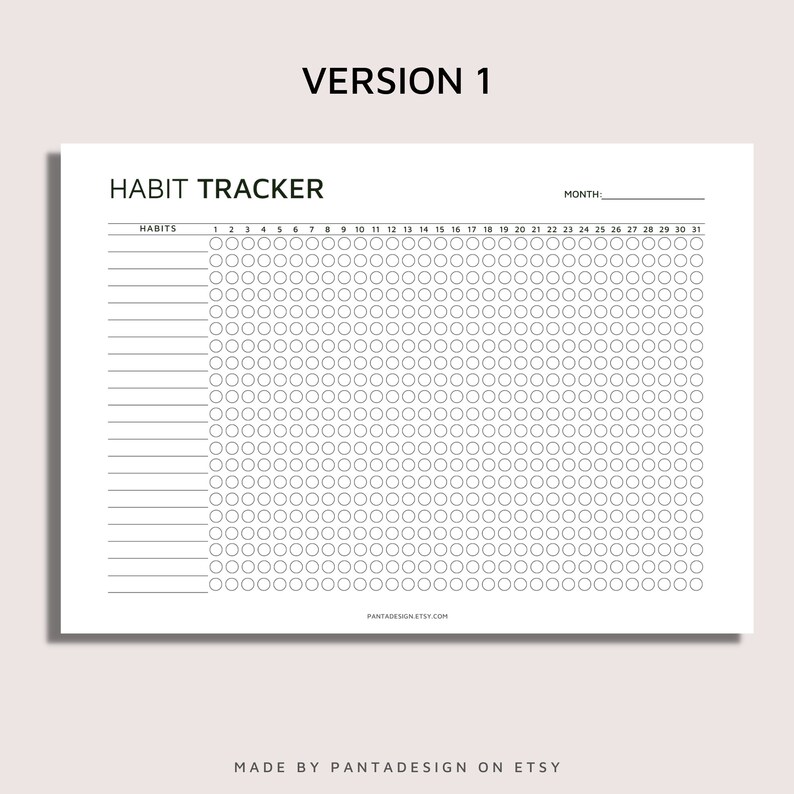 Monthly Habit Tracker Printable, Habit Tracker Template, Routine ...