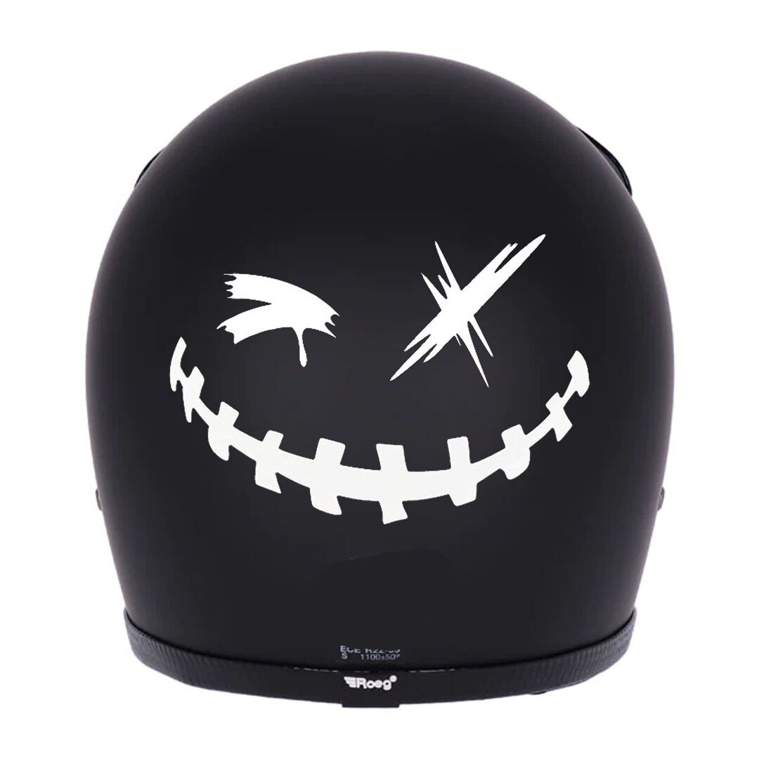 Evil Smile Helmet Vinyl Sticker Decal Motorbike Back Door Vinyl ...