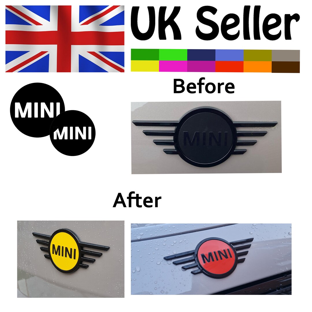 Mini F-series Cooper S Badge Inlays Insert Back Door Vinyl Graphics ...