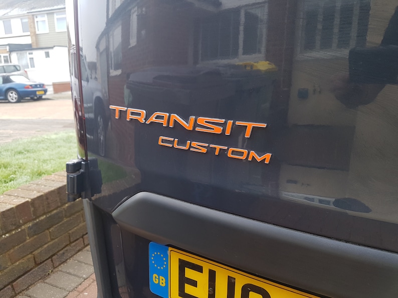 Transit Custom Badge Inlays Insert Back Door Vinyl Graphics Colour ...