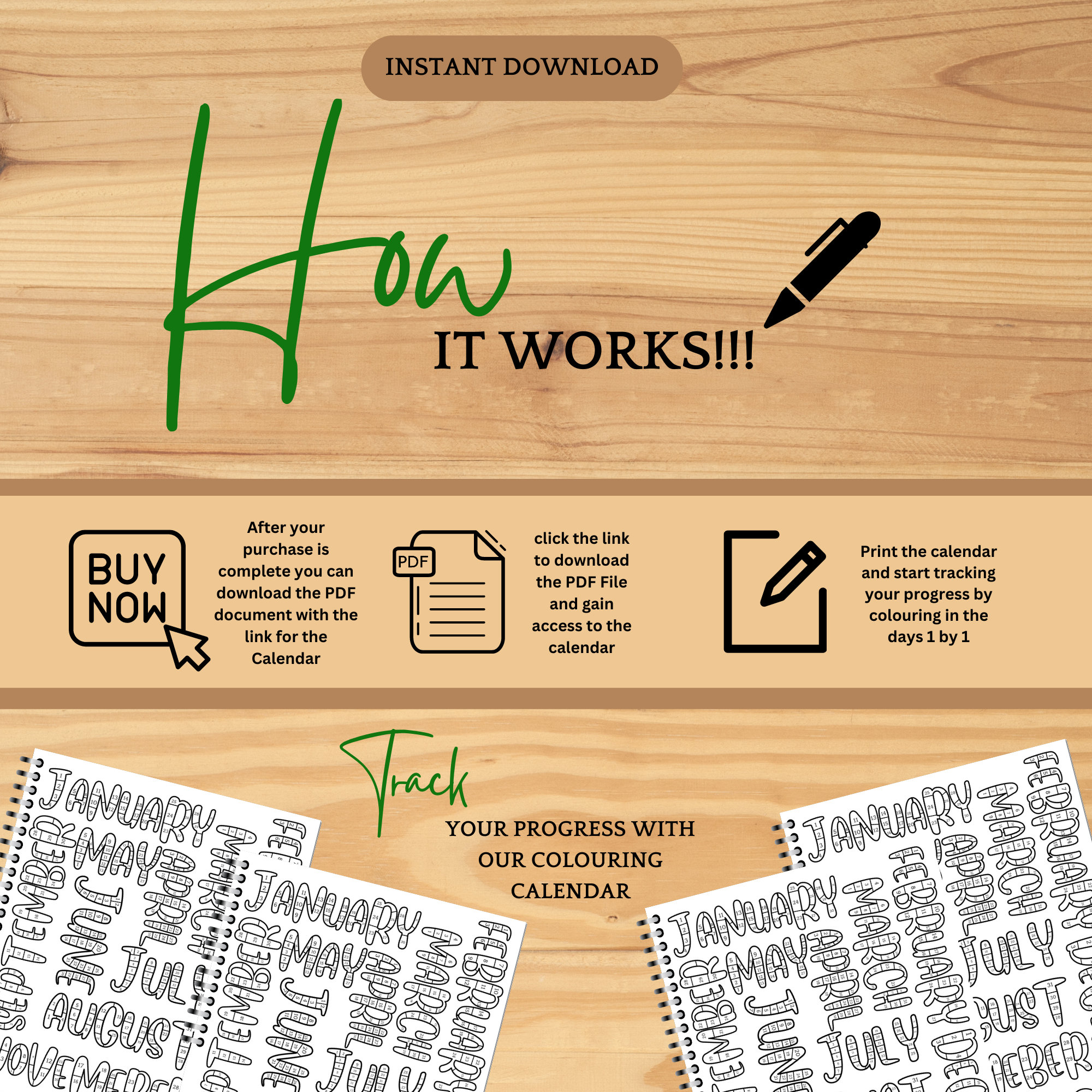 Colouring Tracker | Workout Tracker | Habit Tracker | Workout Calendar ...
