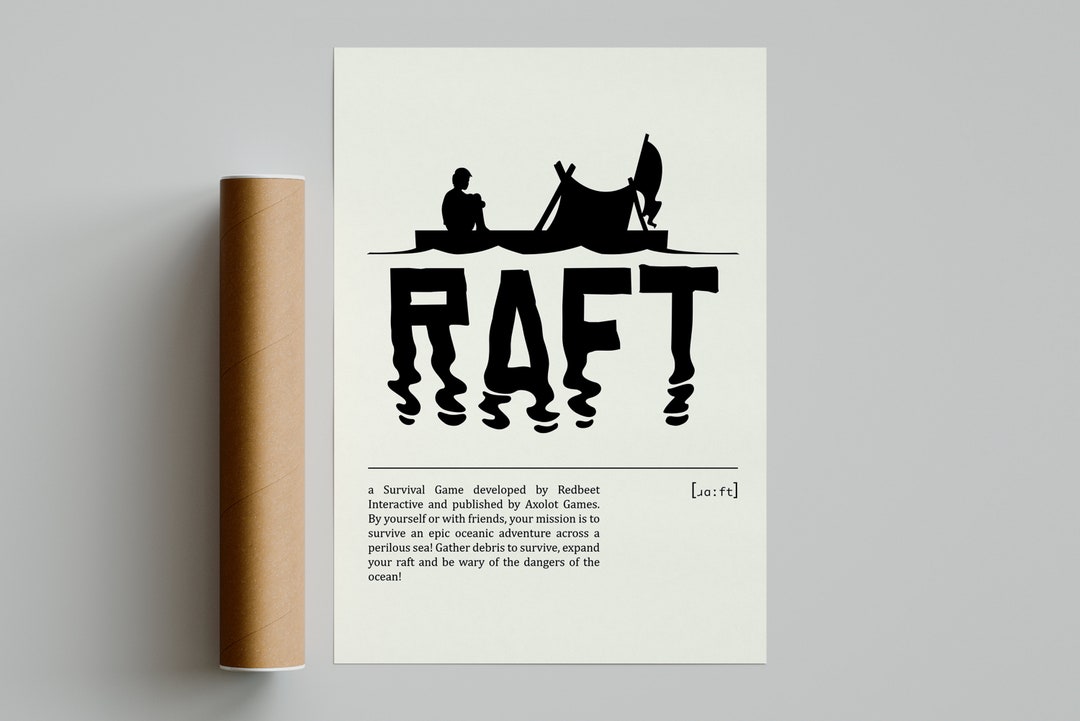 Raft Poster Game Print Game Wall Art Gamer Gifts Game - Etsy