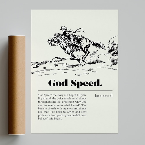 Zach Bryan God Speed Poster Music Print Music Wall Art - Etsy