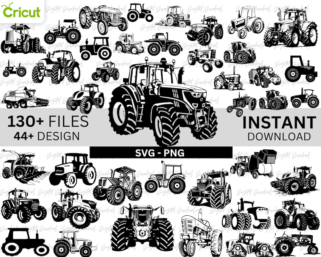 45 Tractors SVG Bundle, Tractors Silhouette svg, Tractors vector ...