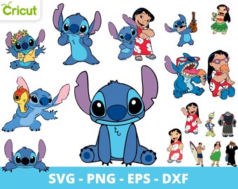 Stitch PNG Layered SVG FILES for Download and Cricut Bundle - Etsy