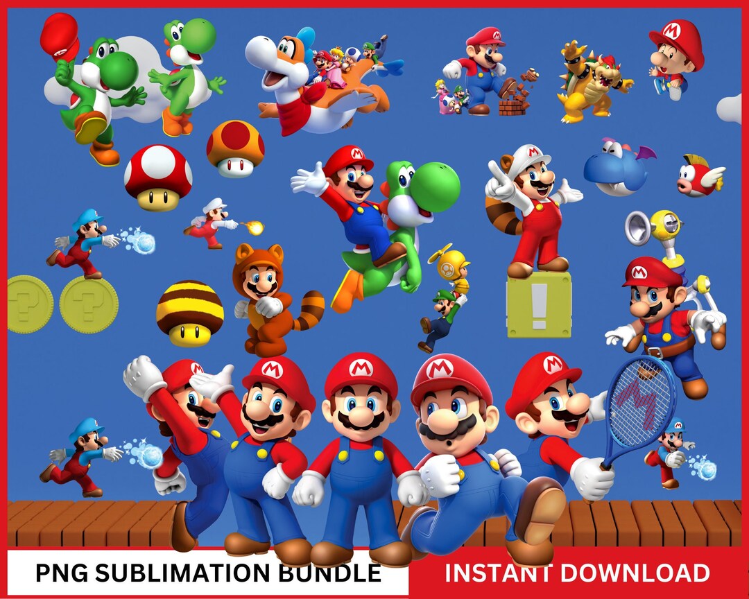 29 PNG Super Mario Clipart,transparent Images, Printable Mario, Digital ...