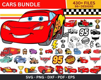 Cars Face SVG Bundle, Cars Svg, Lightning Mcqueen Svg, Cars PNG Clipart ...