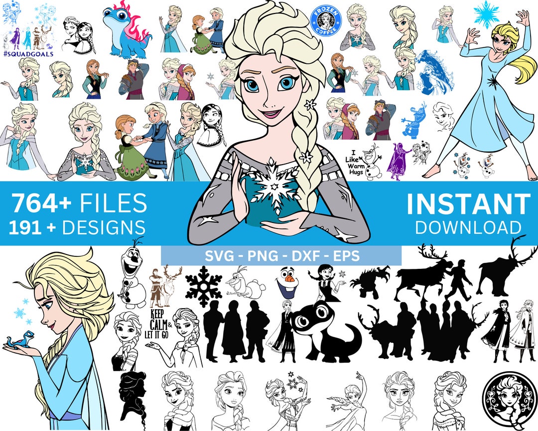 Frozen SVG, Frozen Svg Bundle, Anna Svg, Olaf Svg, Frozen Silhouette ...