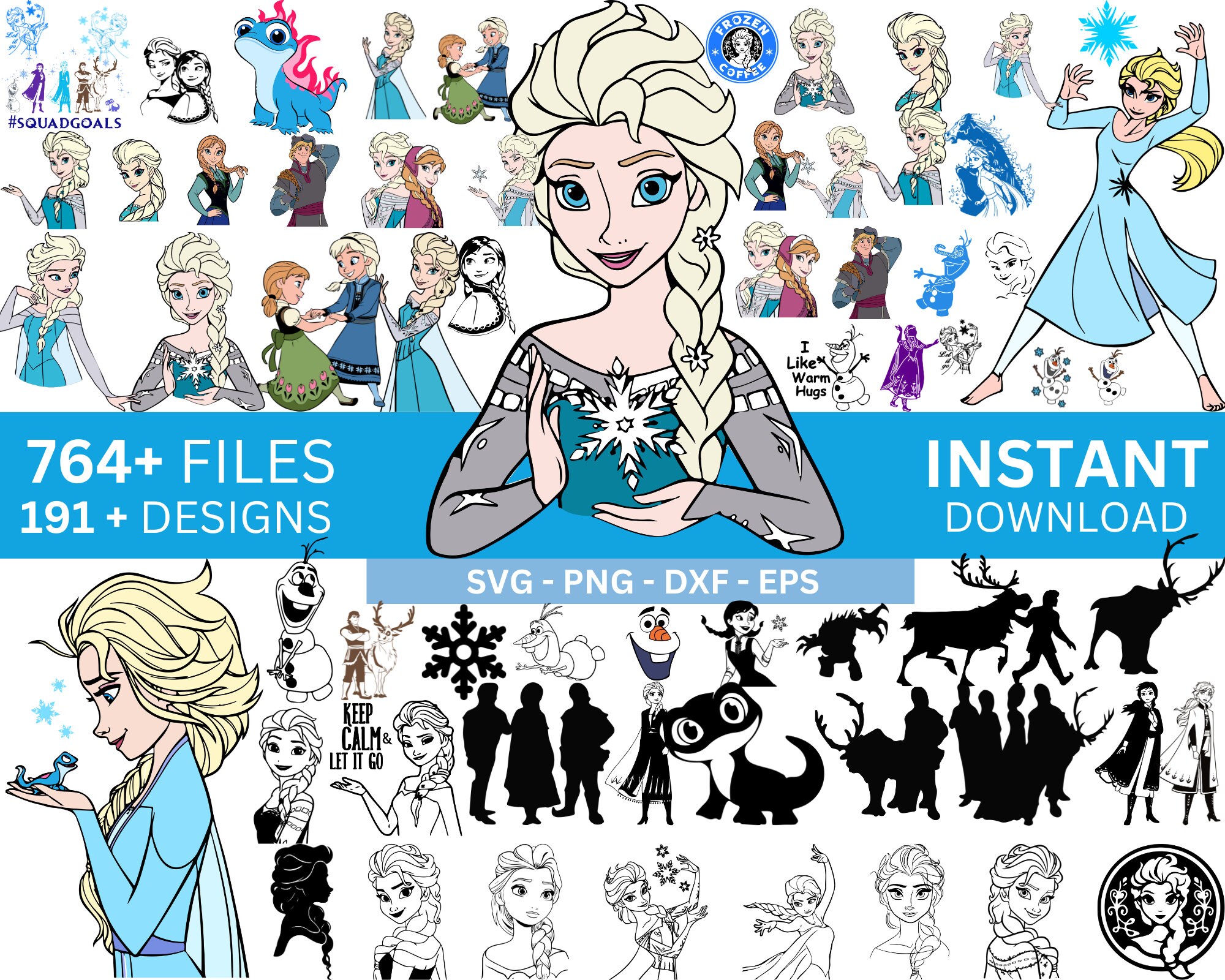 Frozen SVG Frozen Svg Bundle Anna Svg Olaf Svg Frozen - Etsy