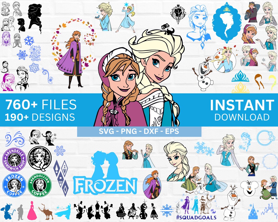 Elsa svg Frozen Svg Bundle Elsa Clipart PNG Frozen svg - Etsy México